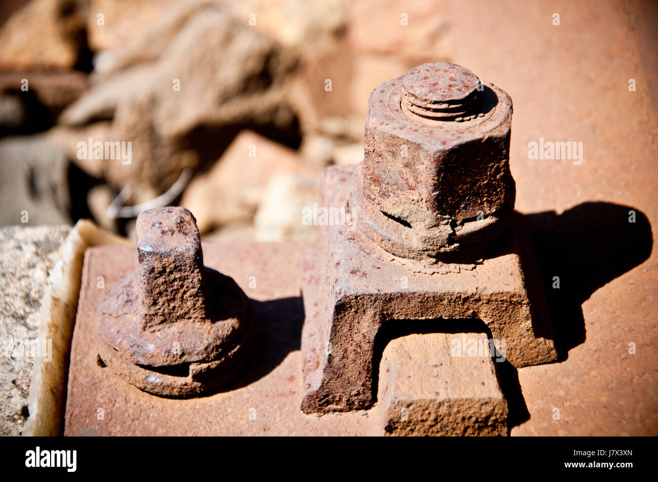 iron screw steel metal rusty rust pivots bolt head industrial iron ...