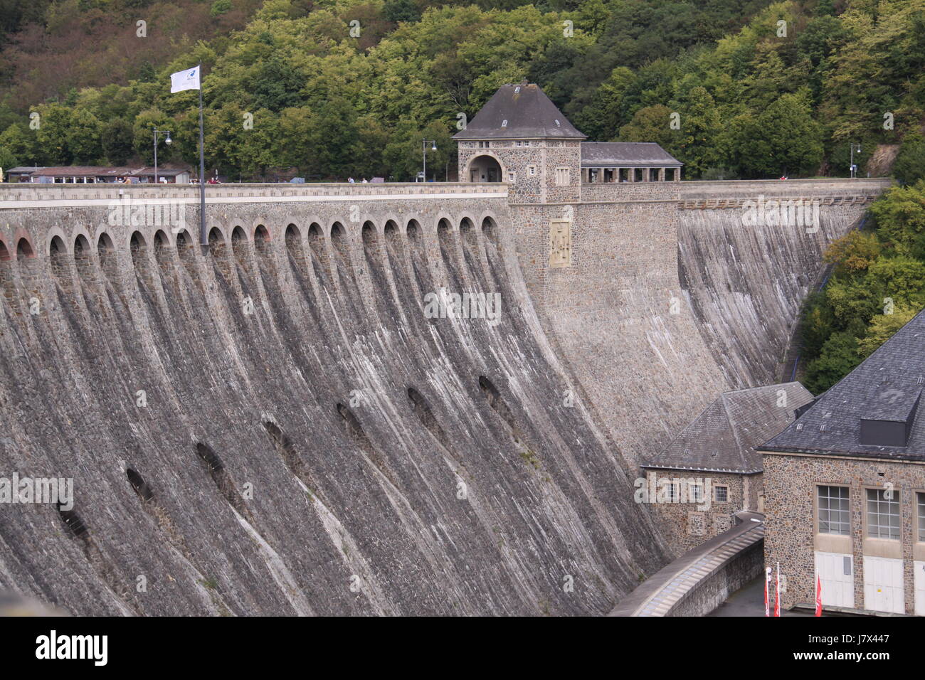 wall artificial lake waterpower barrage beautiful beauteously nice ...