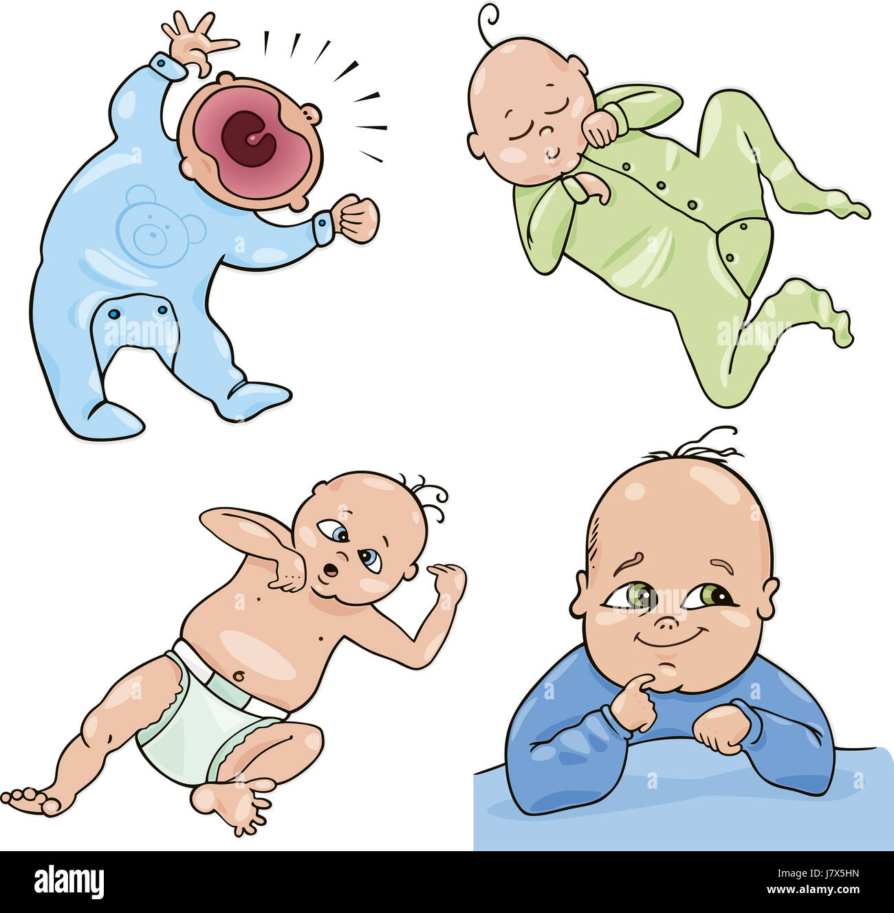 baby illustration cartoon maddening pert coquettish cute newborn child ...