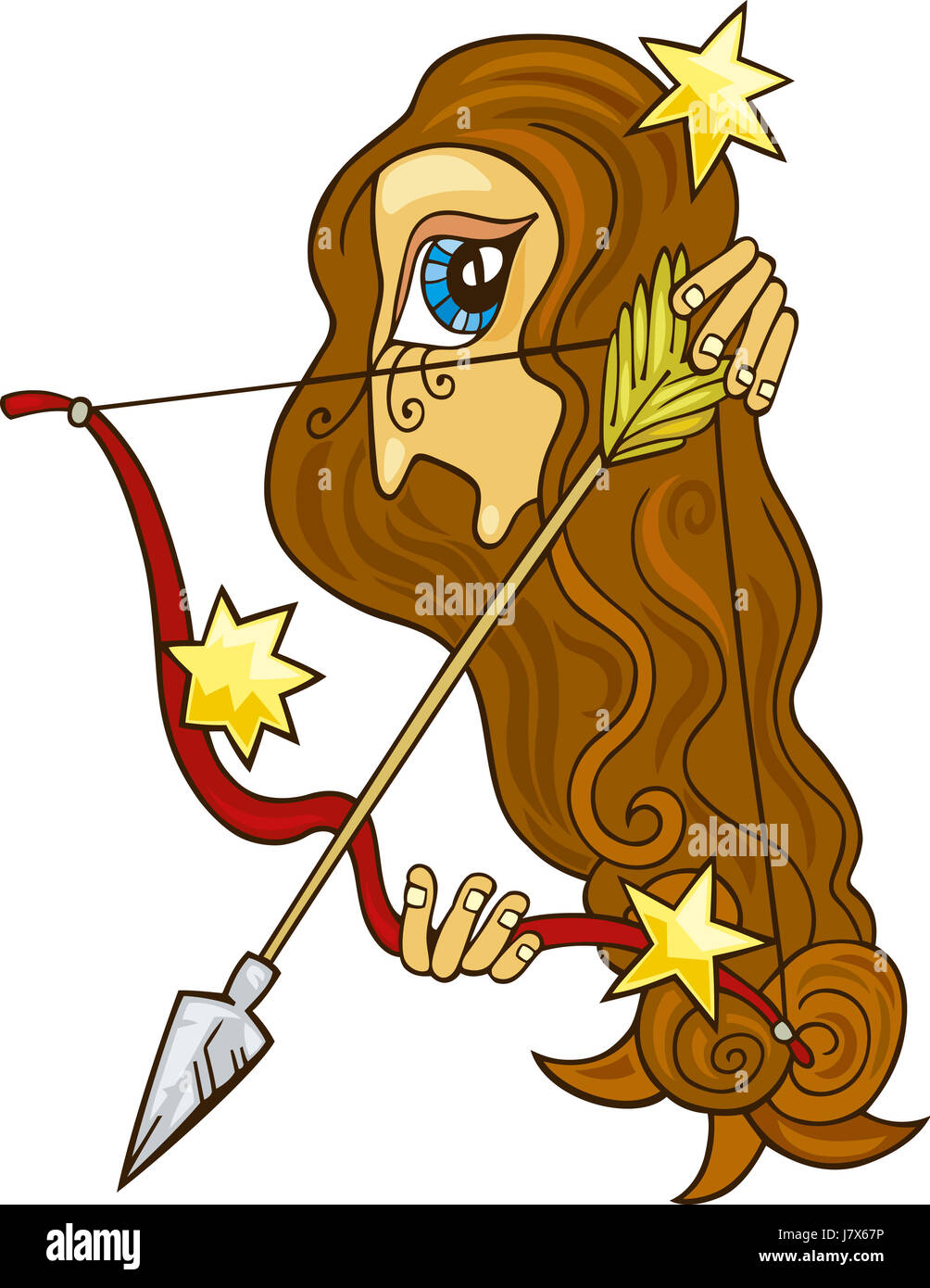 Cartoon illustration sagittarius zodiac sign hi-res stock photography ...