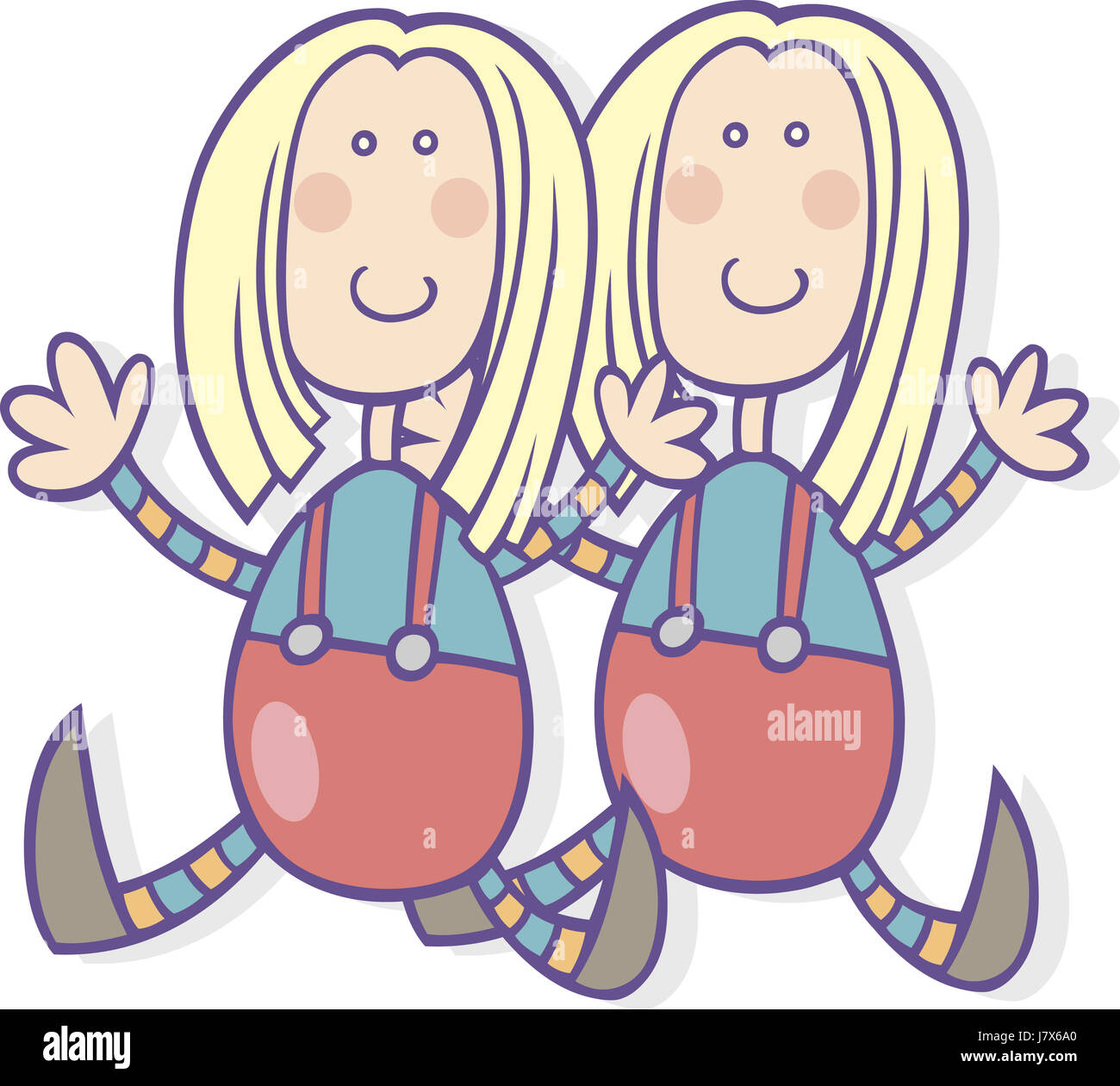 astrology illustration twins zodiac horoscope sign cartoon gemini sweet ...