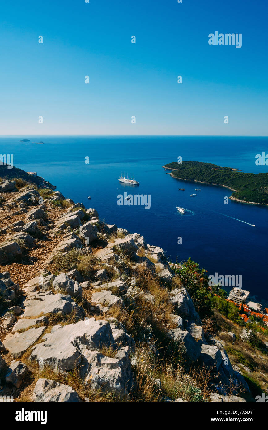 Aerial view lokrum islands hi-res stock photography and images - Alamy