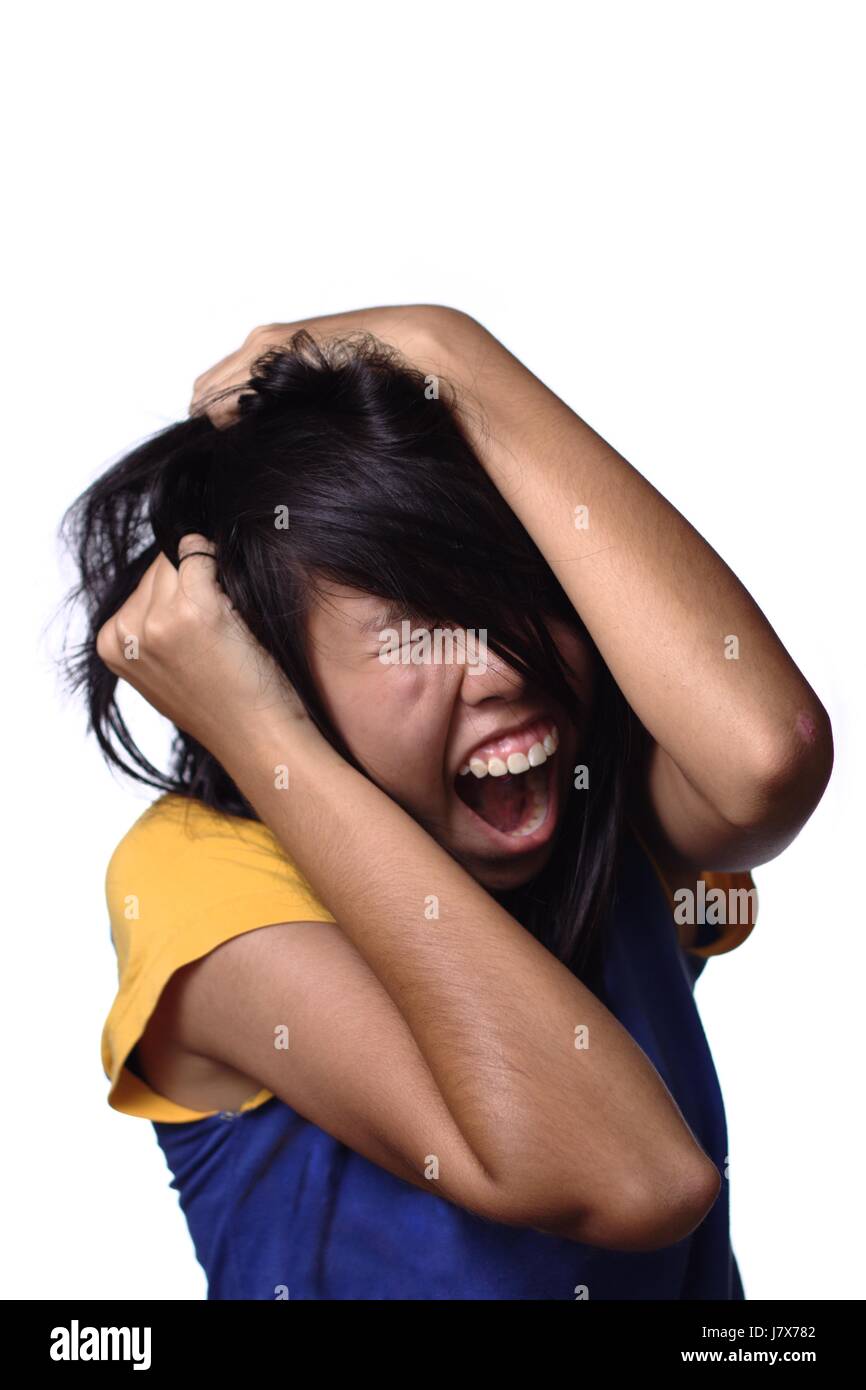 female emotional teen frustration distress woman female emotional teen ...