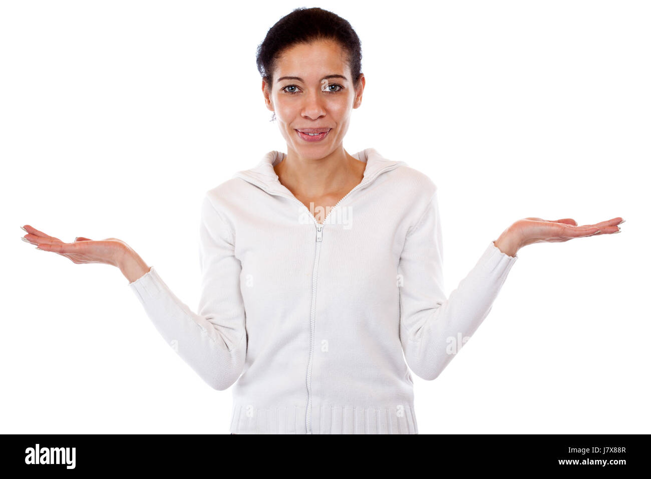 woman hand hands comparison advertising space judge woman laugh laughs ...