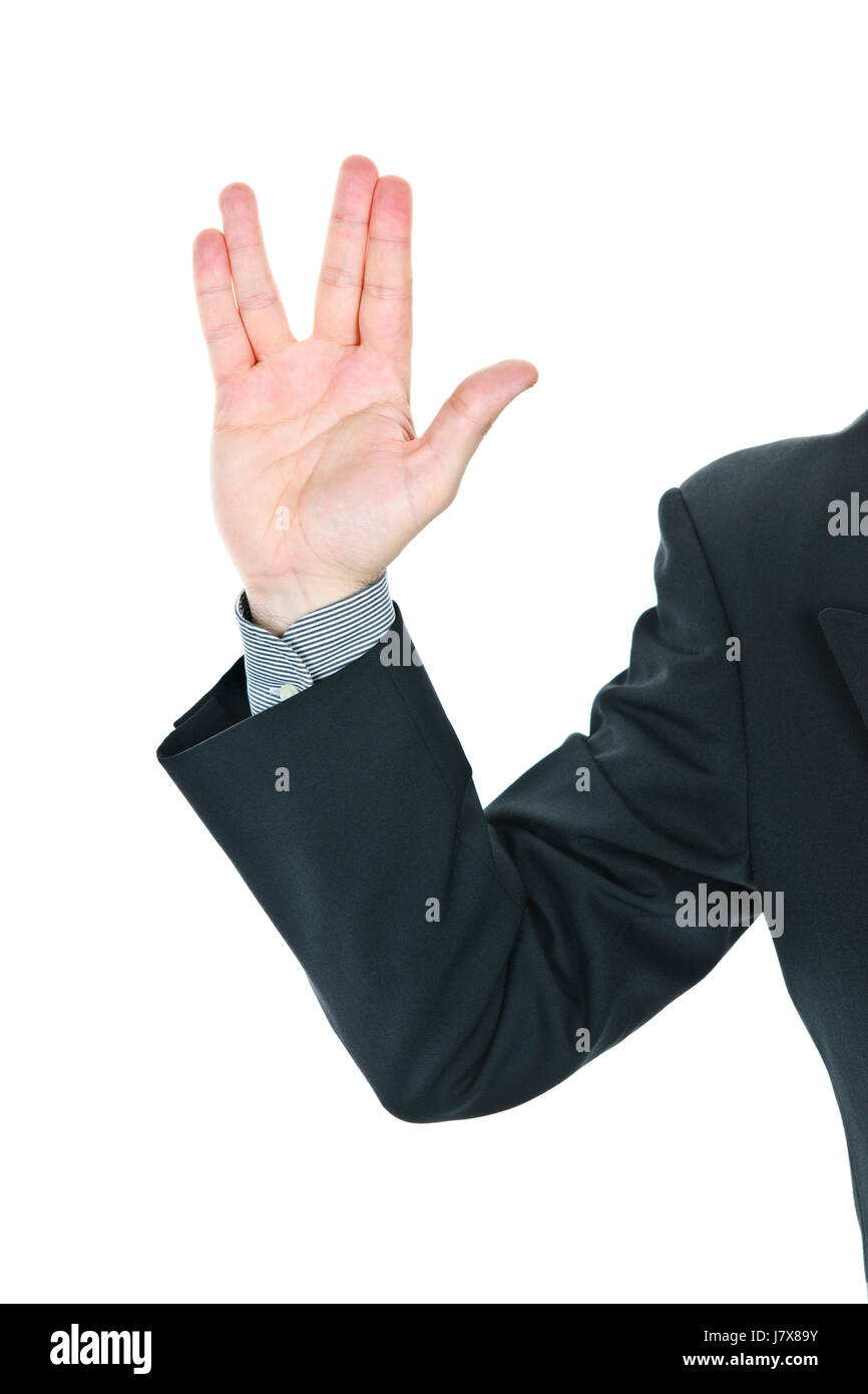 Vulcan salute spock hi-res stock photography and images - Alamy
