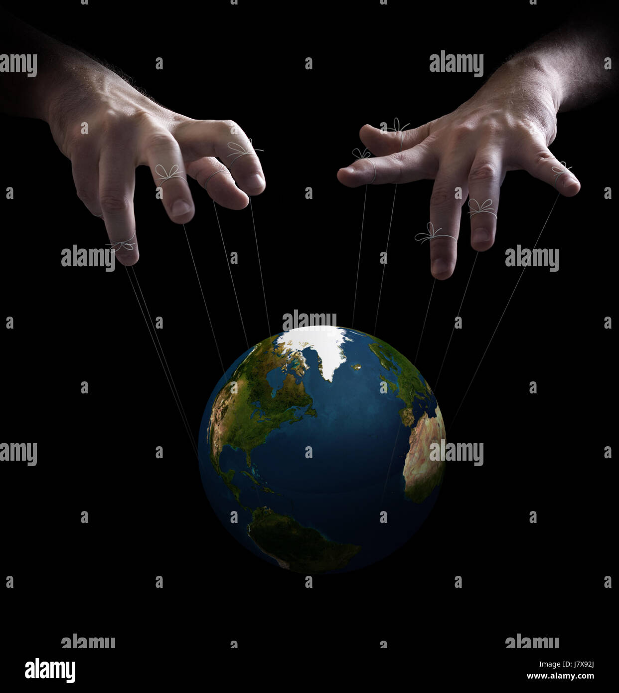 hand supremacy globe planet earth world control manipulator puppeteer ...