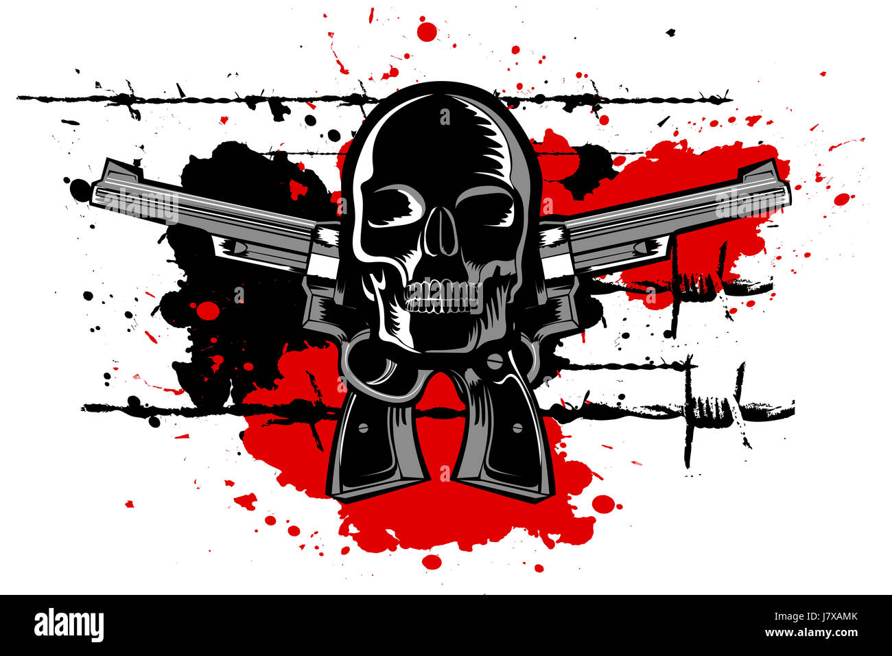 Skull illustration war hi-res stock photography and images - Alamy