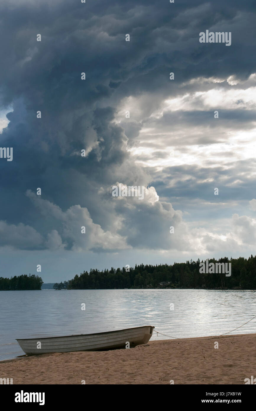 thunder-storm thunderstorm thundreous storm gale rowing boat sailing ...