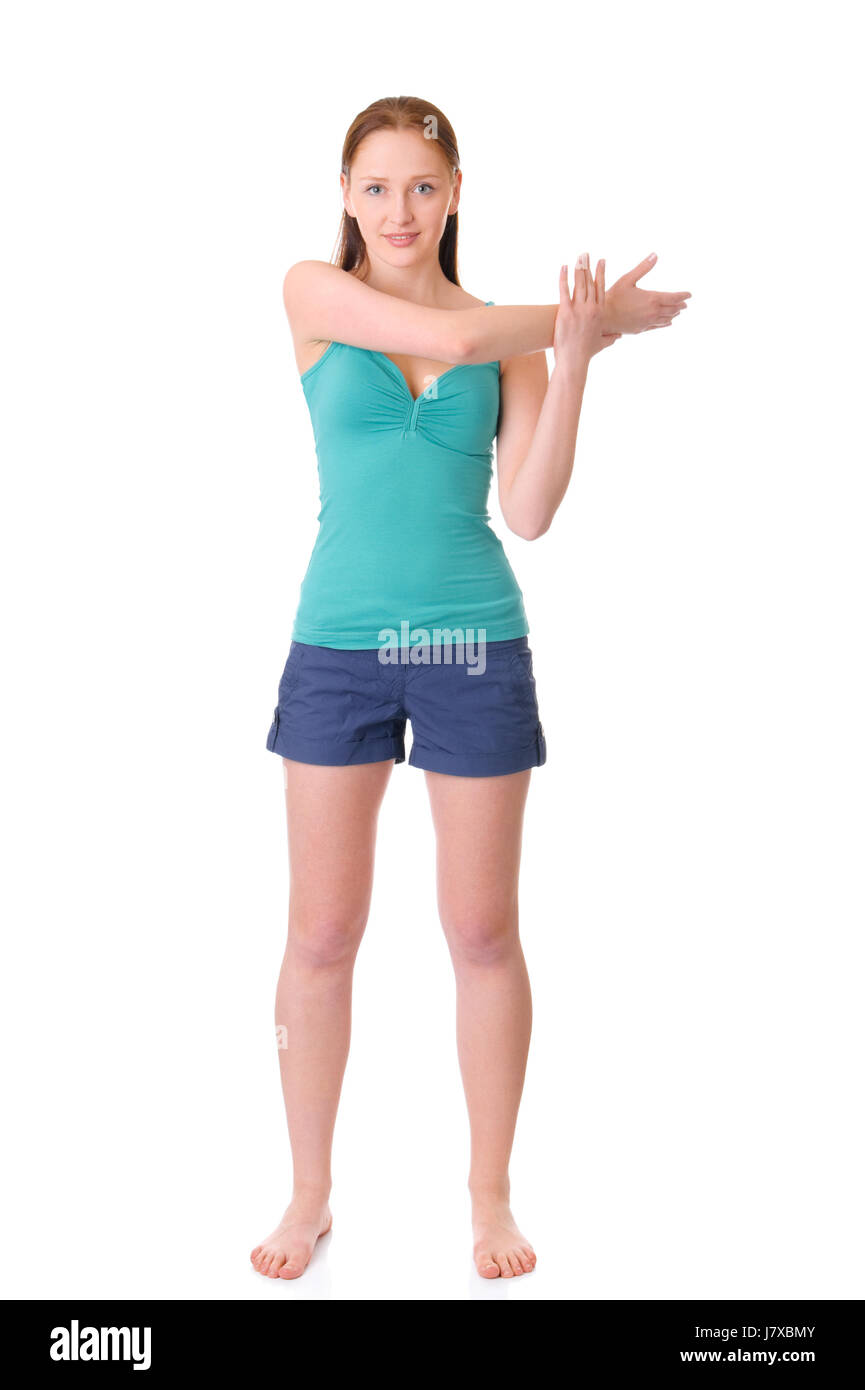 woman muscles sporty athletic wiry pithy heavyset tight sporting sport ...