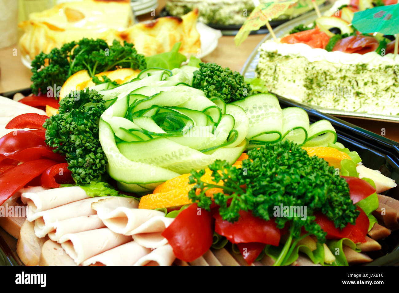 close look glancing see view looking peeking looking at vegetable ham ...