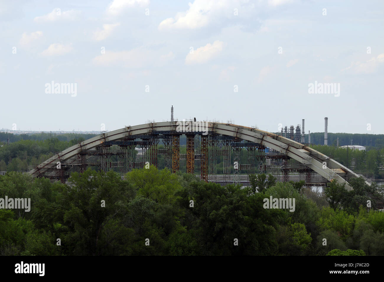 new bridge arc construction site Stock Photo - Alamy
