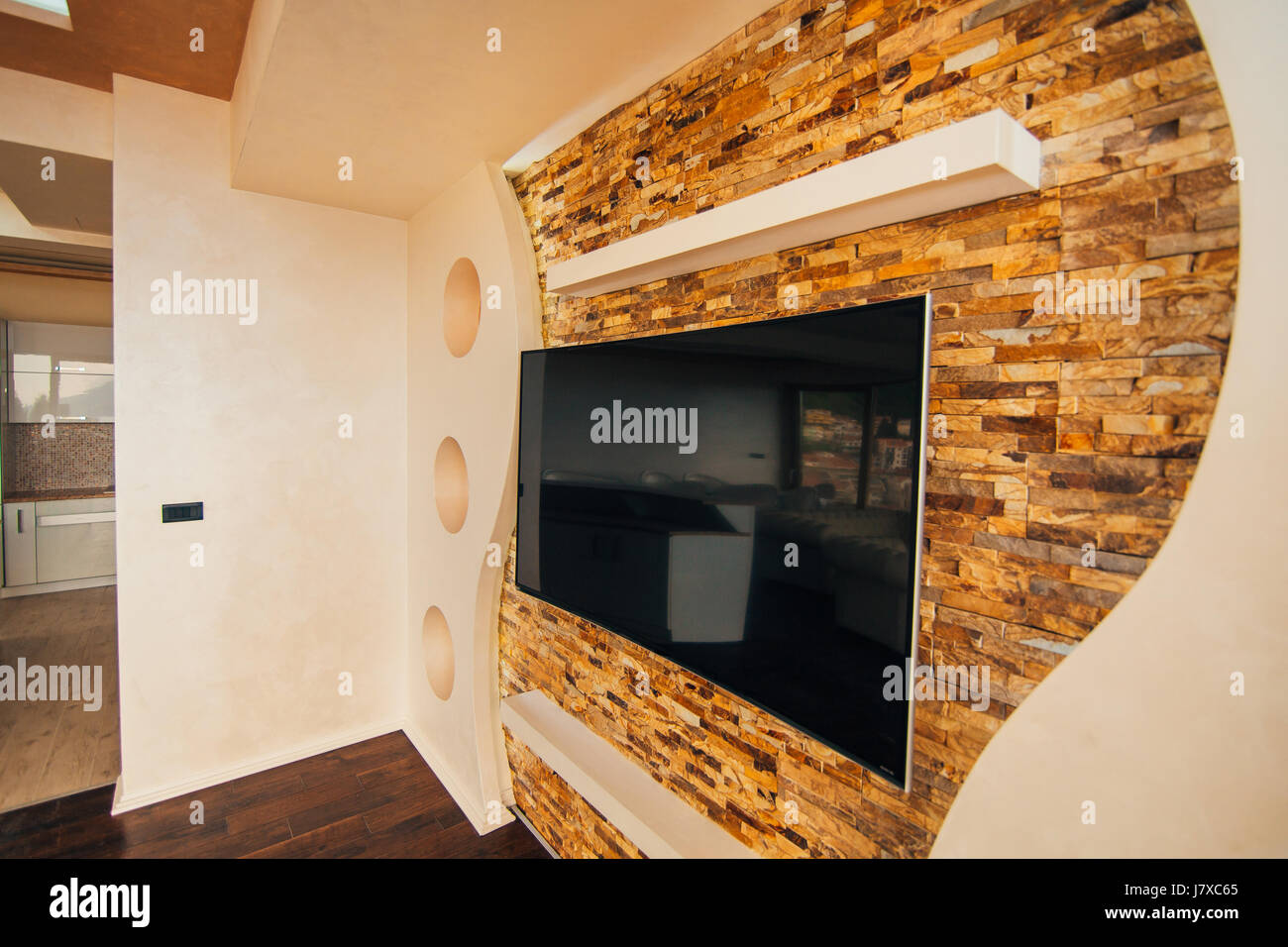 Led tv hanging on wall hi-res stock photography and images - Alamy