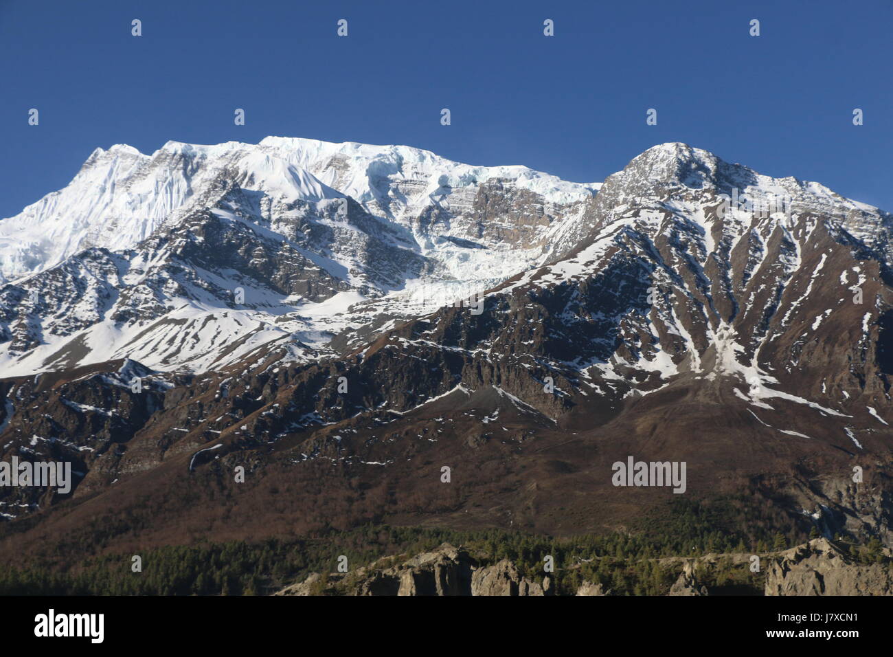 Annapurna himalaya range beautiful mountain Manang Nepal Stock Photo ...