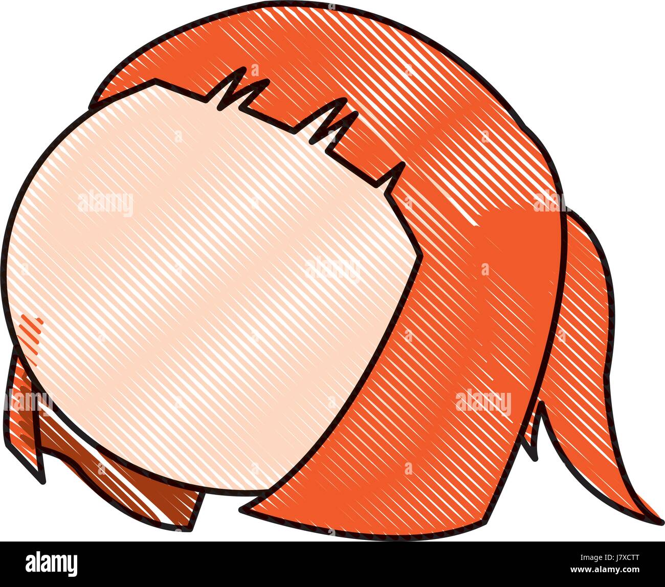 drawing head girl no face hair style Stock Vector Image & Art - Alamy