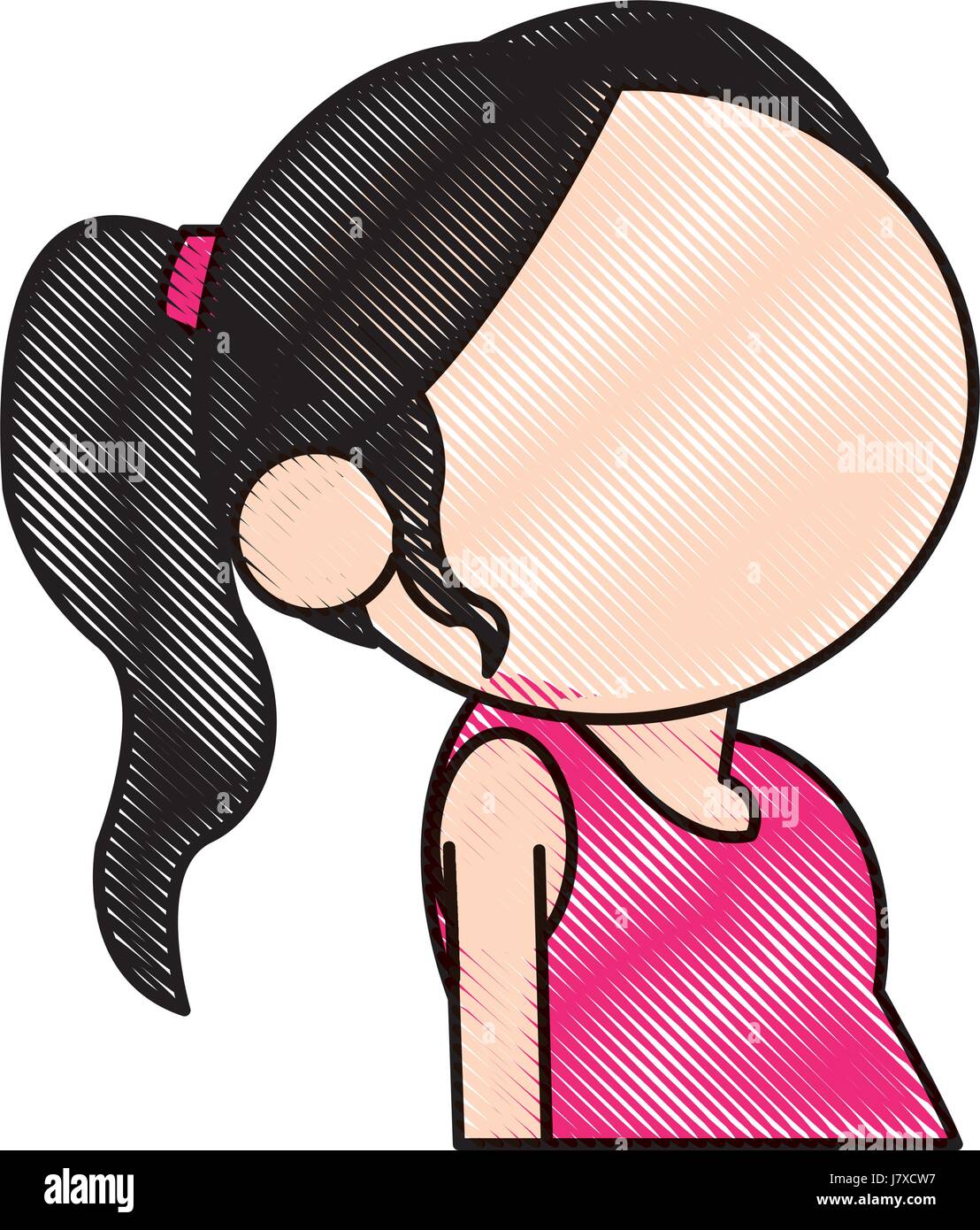 little girl child no face image Stock Vector Image & Art - Alamy
