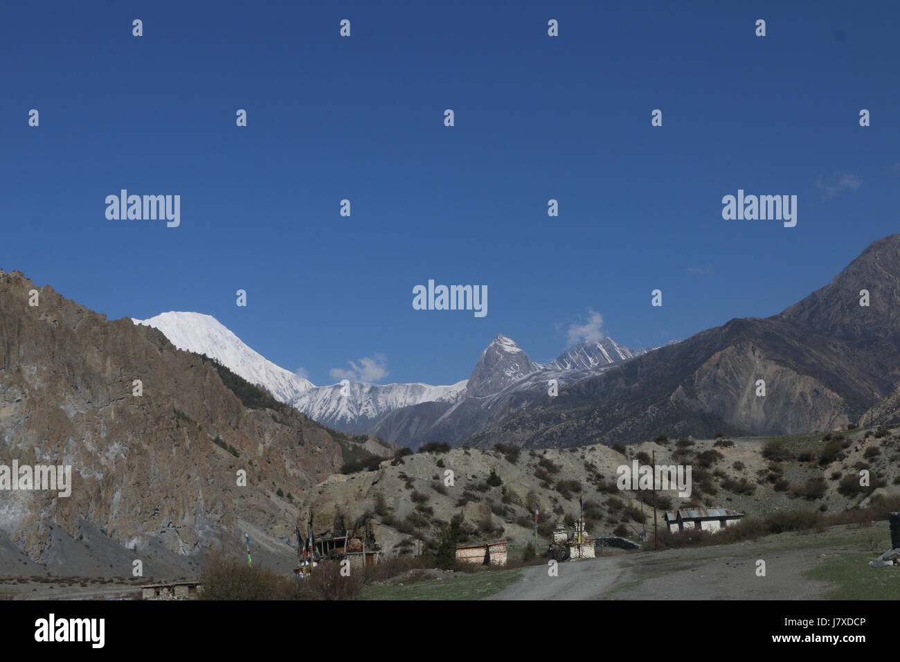 Annapurna himalaya range beautiful mountain Manang Nepal Stock Photo ...