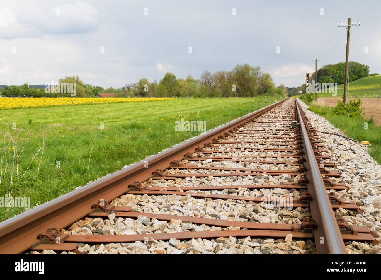 railway line in spring Stock Photo - Alamy