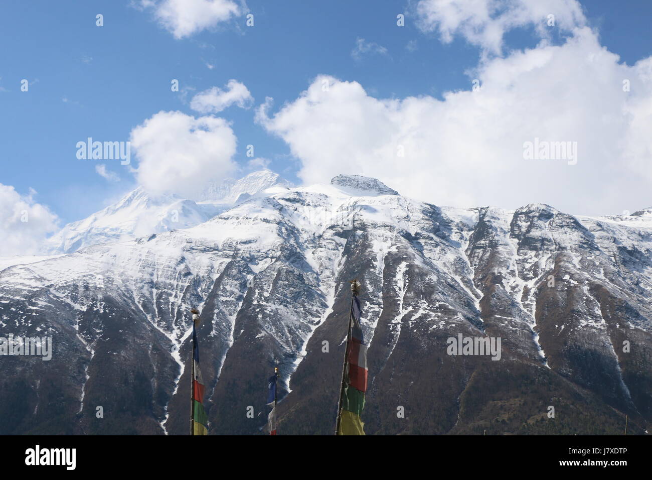 Annapurna himalaya range beautiful mountain Manang Nepal Stock Photo ...