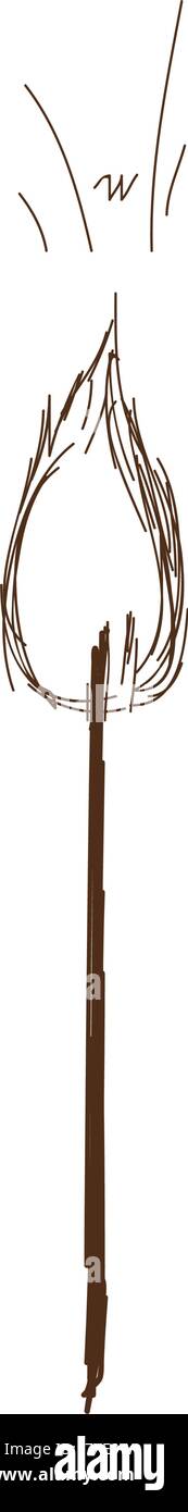 matchstick on fire. flame stick object vector illustration Stock Vector ...