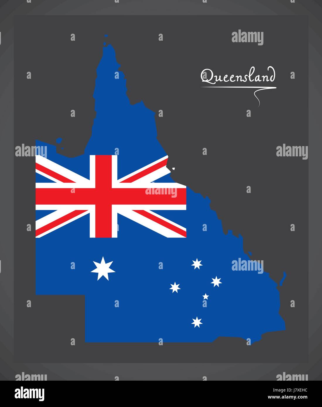 Queensland map hi-res stock photography and images - Alamy