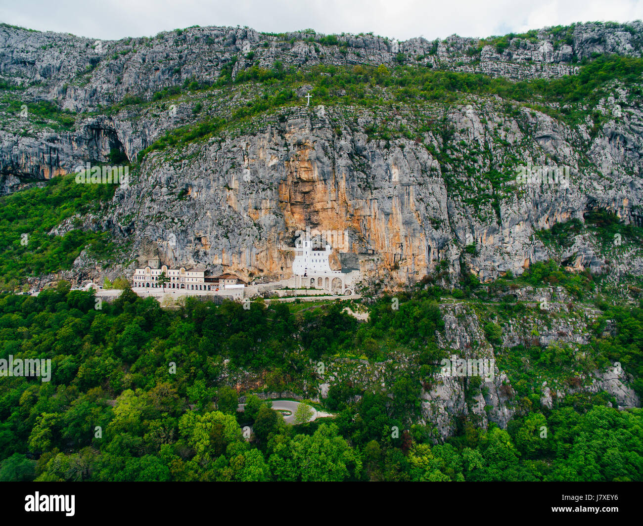 Ostrog monastery in Montenegro. The unique monastery in the rock Stock ...