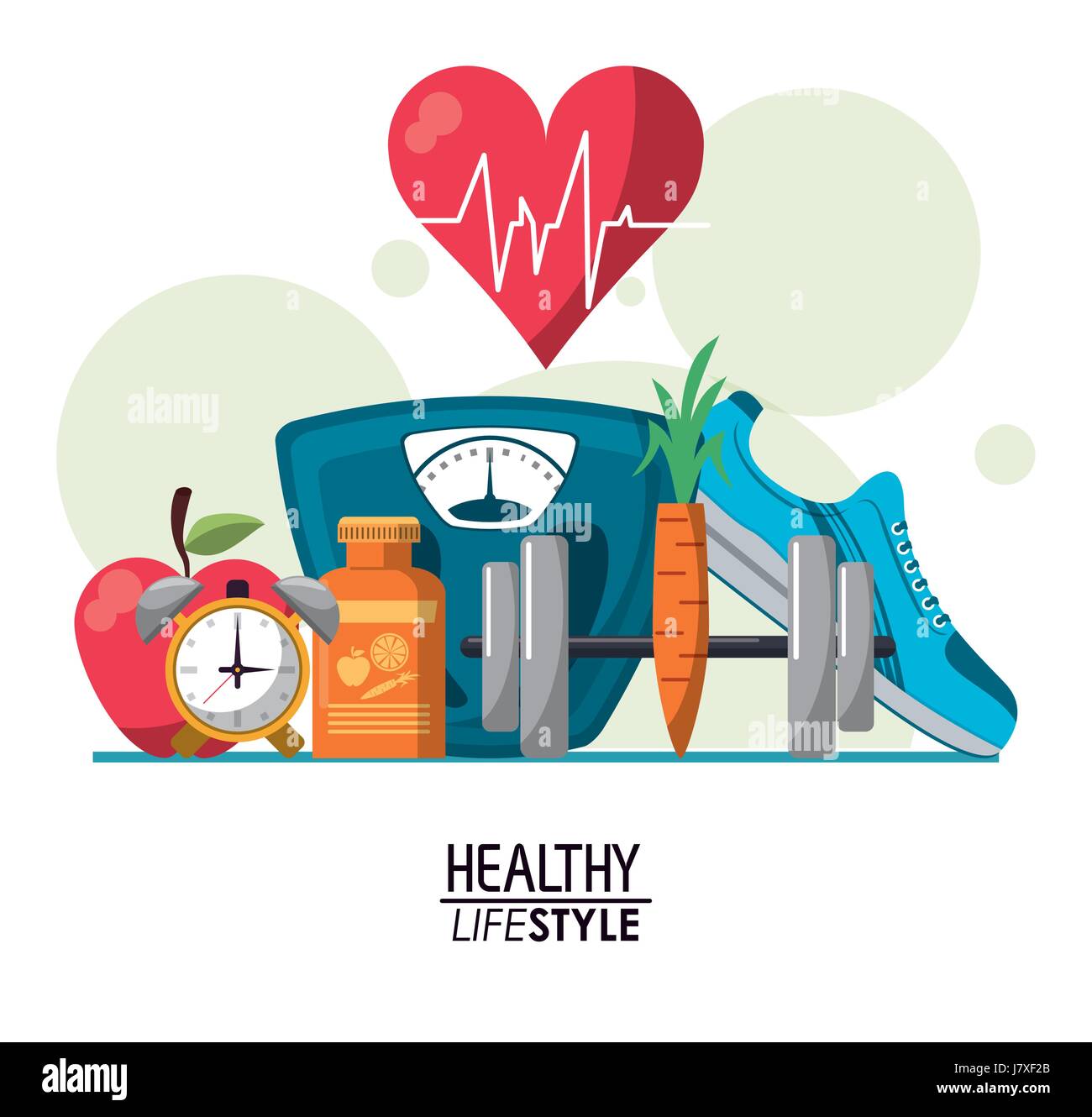 Color Poster Elements With Bubbles And Heartbeat Rhythm With Elements