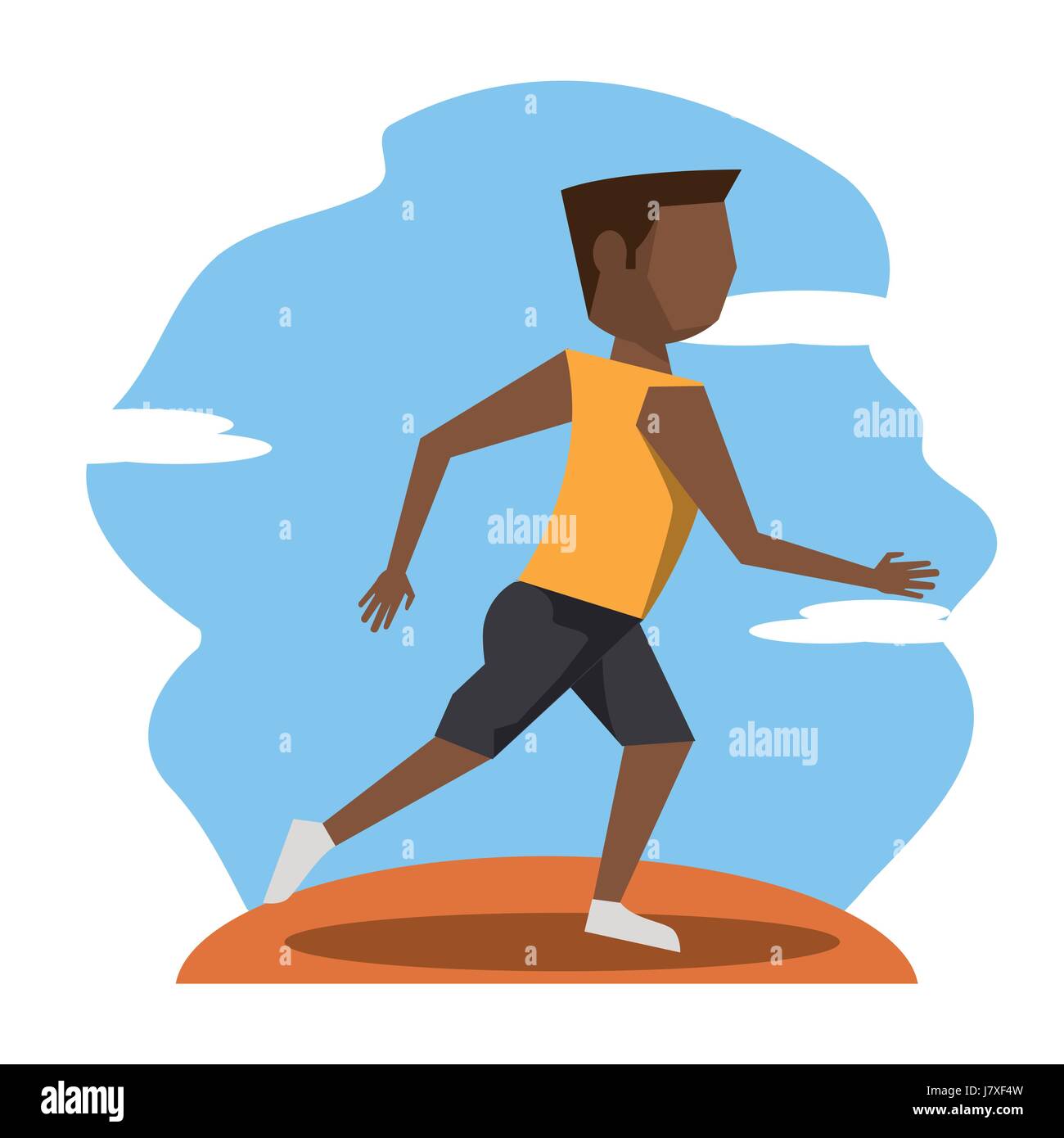 color scene with faceless brunette runner man Stock Vector Image & Art ...