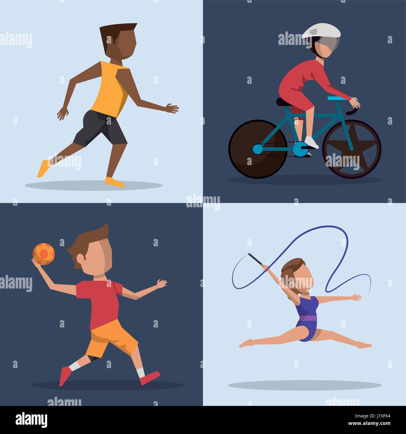 color square buttons set of athletes of differents olympic sports Stock ...