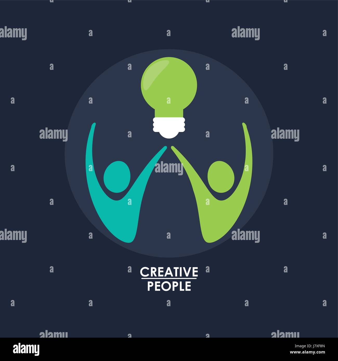 color background with circular frame of creative people pictogram with ...