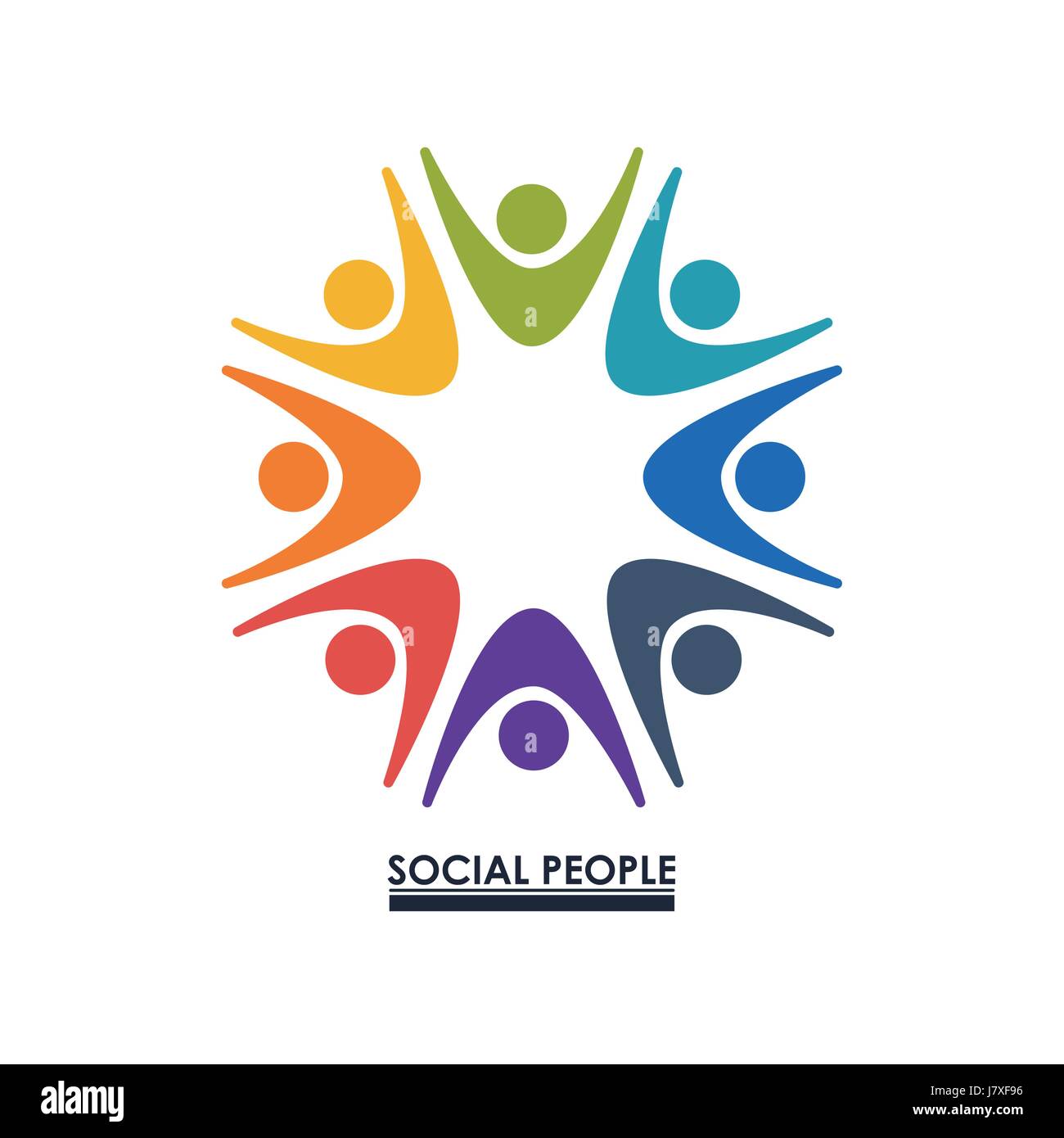 colorful teamwork with hands up social people Stock Vector Image & Art ...