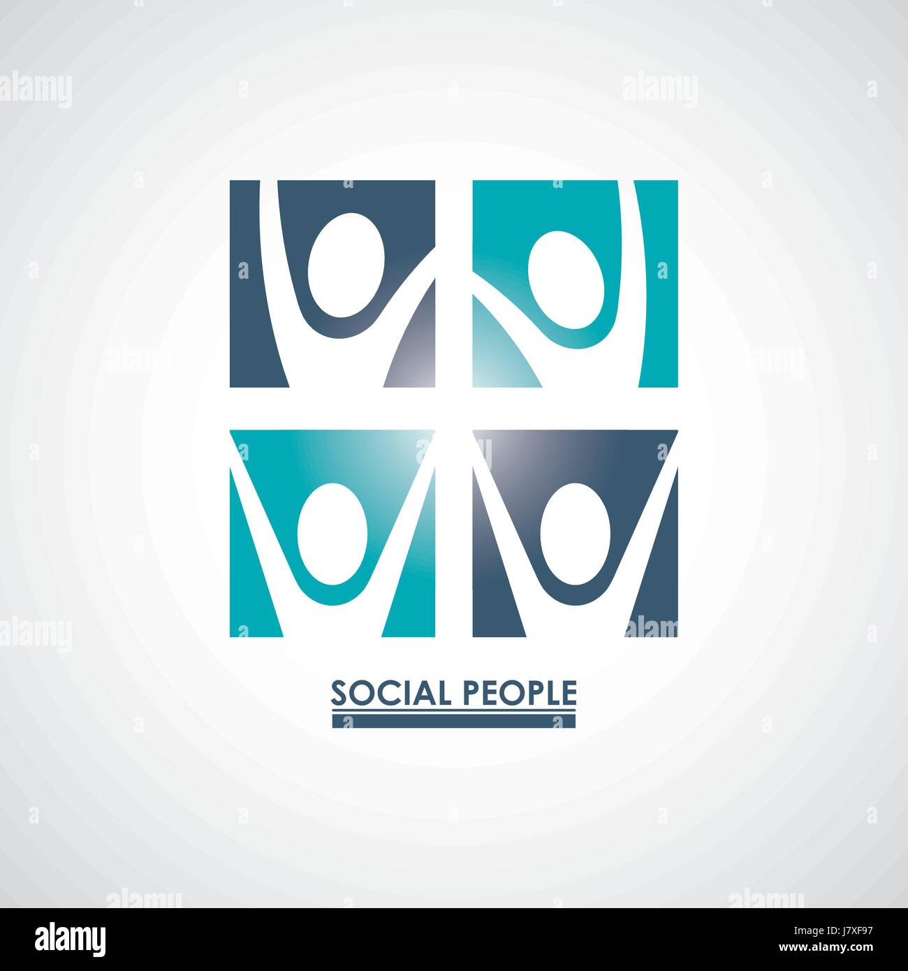 color teamwork social people with square set silhouette pictograms ...