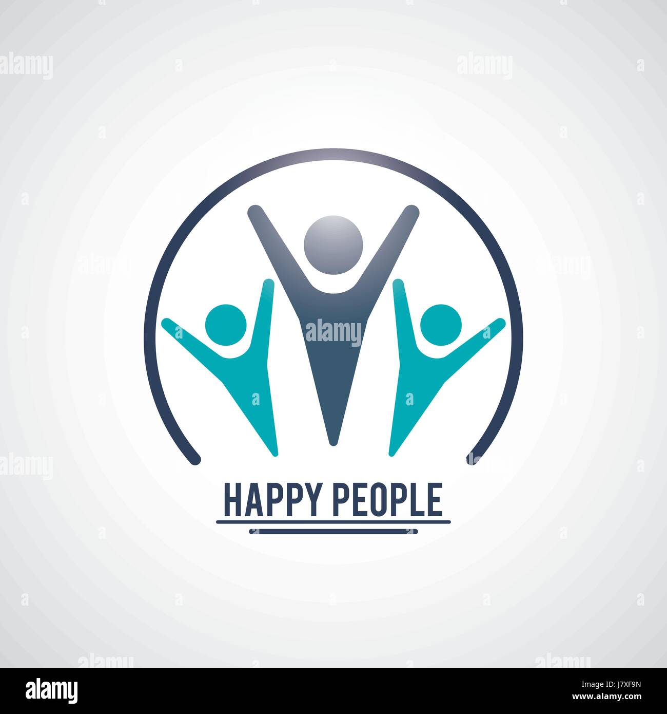 color teamwork happy people with circular frame three pictograms hands ...