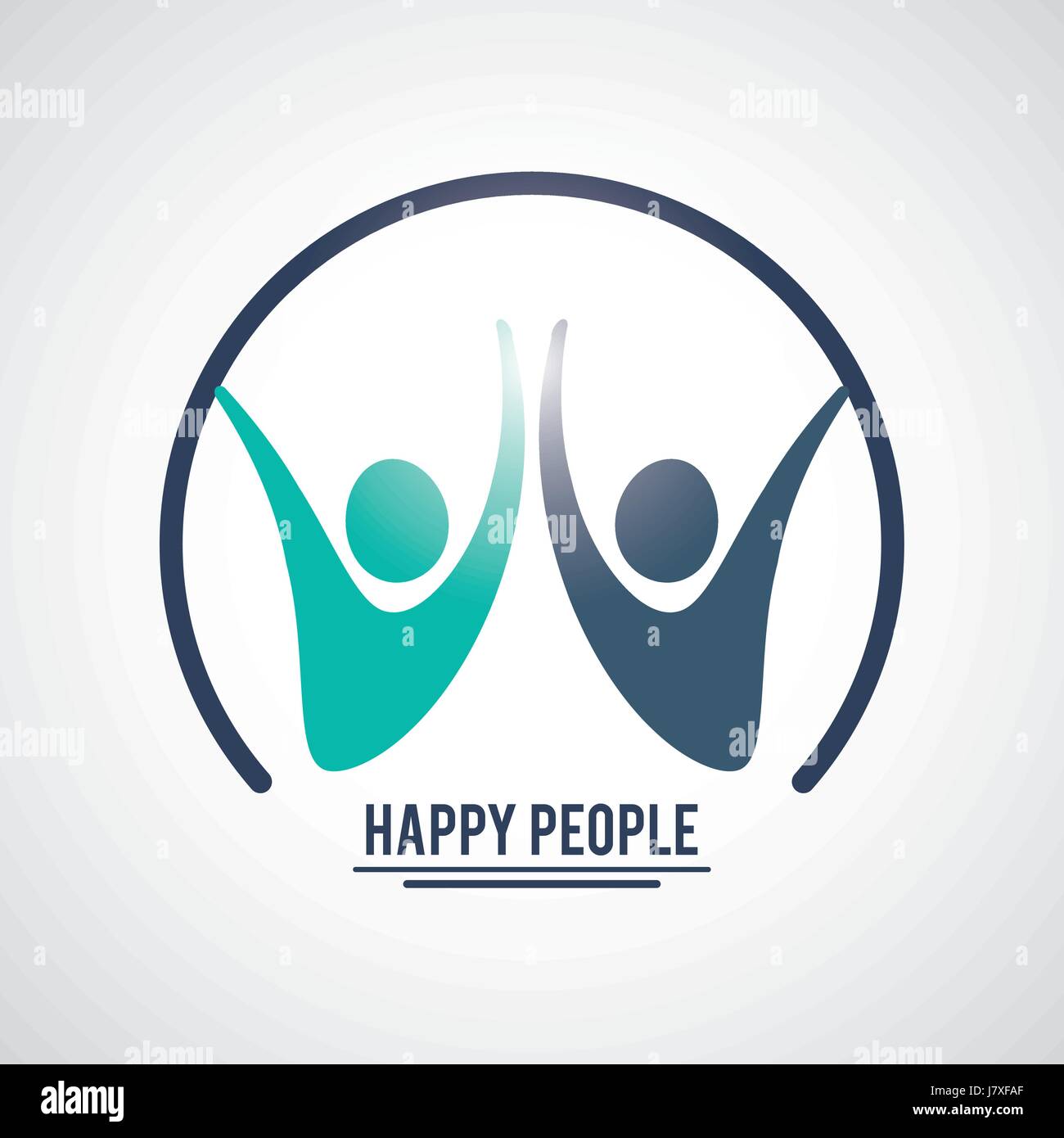 circular frame set pictogram hands up inside concept happy people Stock ...