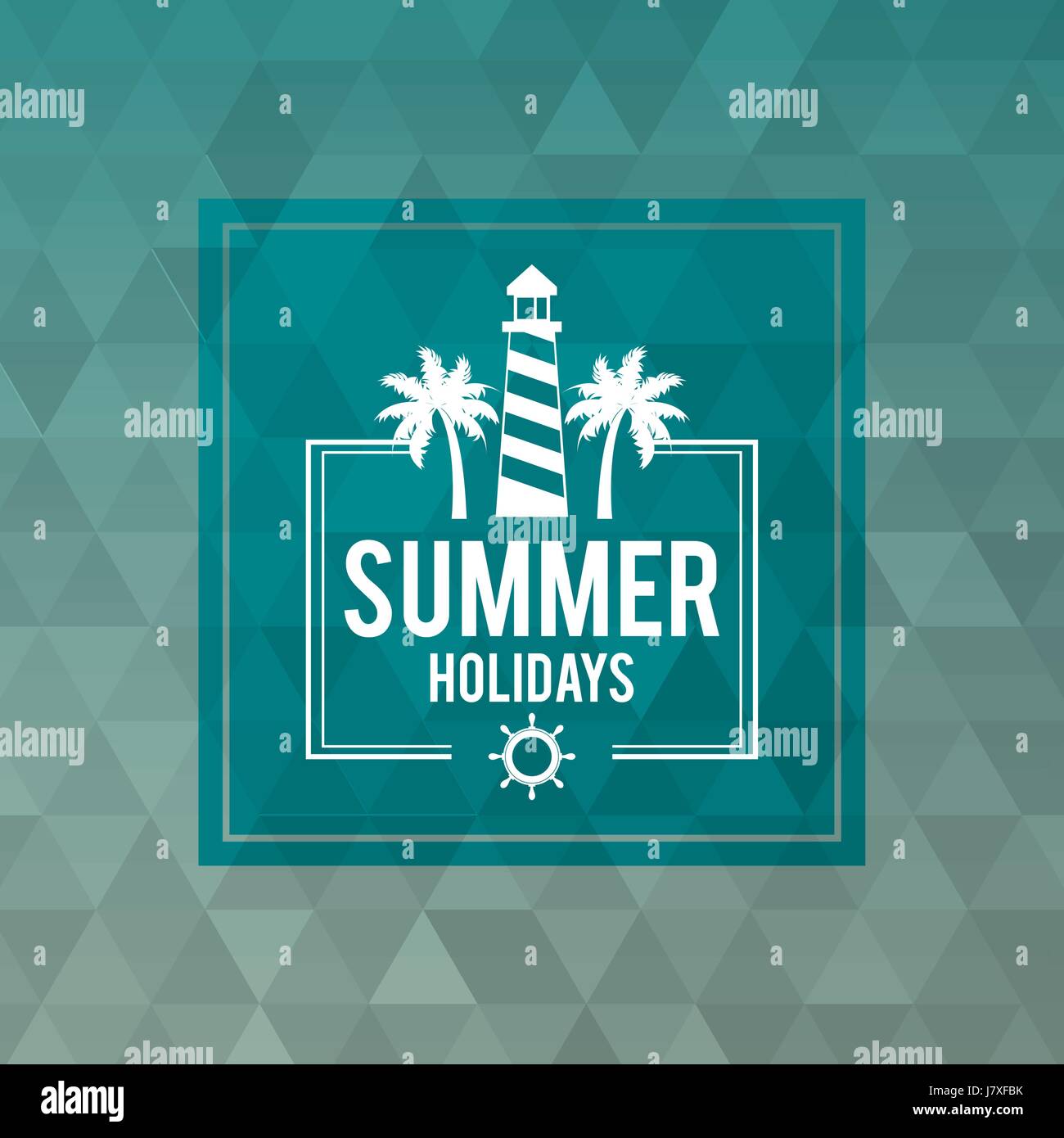 abstract polygonal background with square frame of logo text summer ...