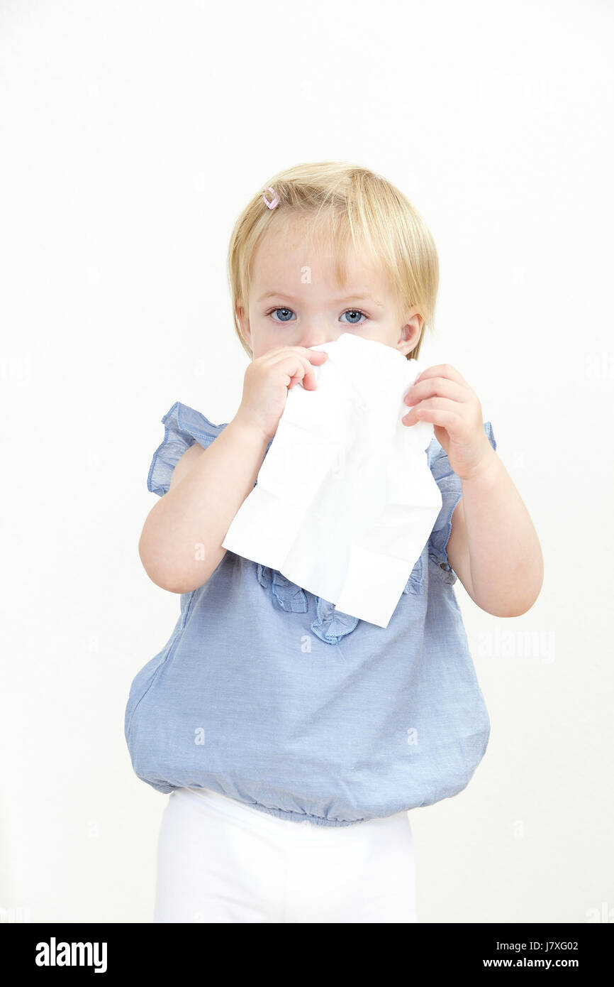 cold catarrh handkerchief allergy muzzles child sick ill girl girls ...
