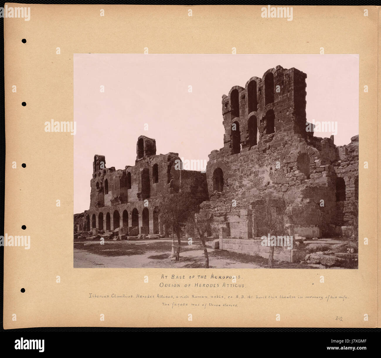 At base of the Acropolis. Odeion of Herodes Atticus Stock Photo - Alamy