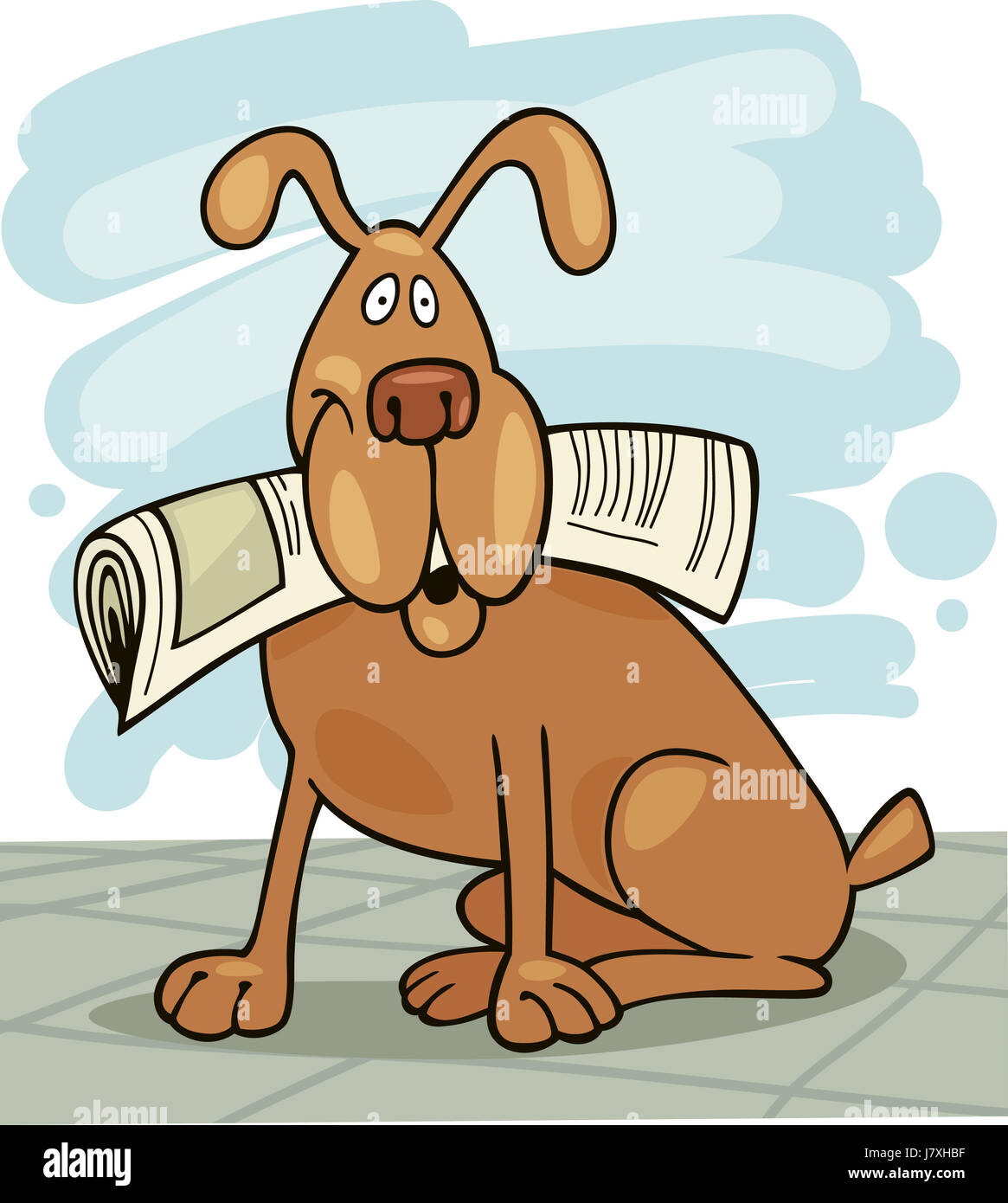 newspaper journal pet dog illustration funny cartoon fetch comics ...