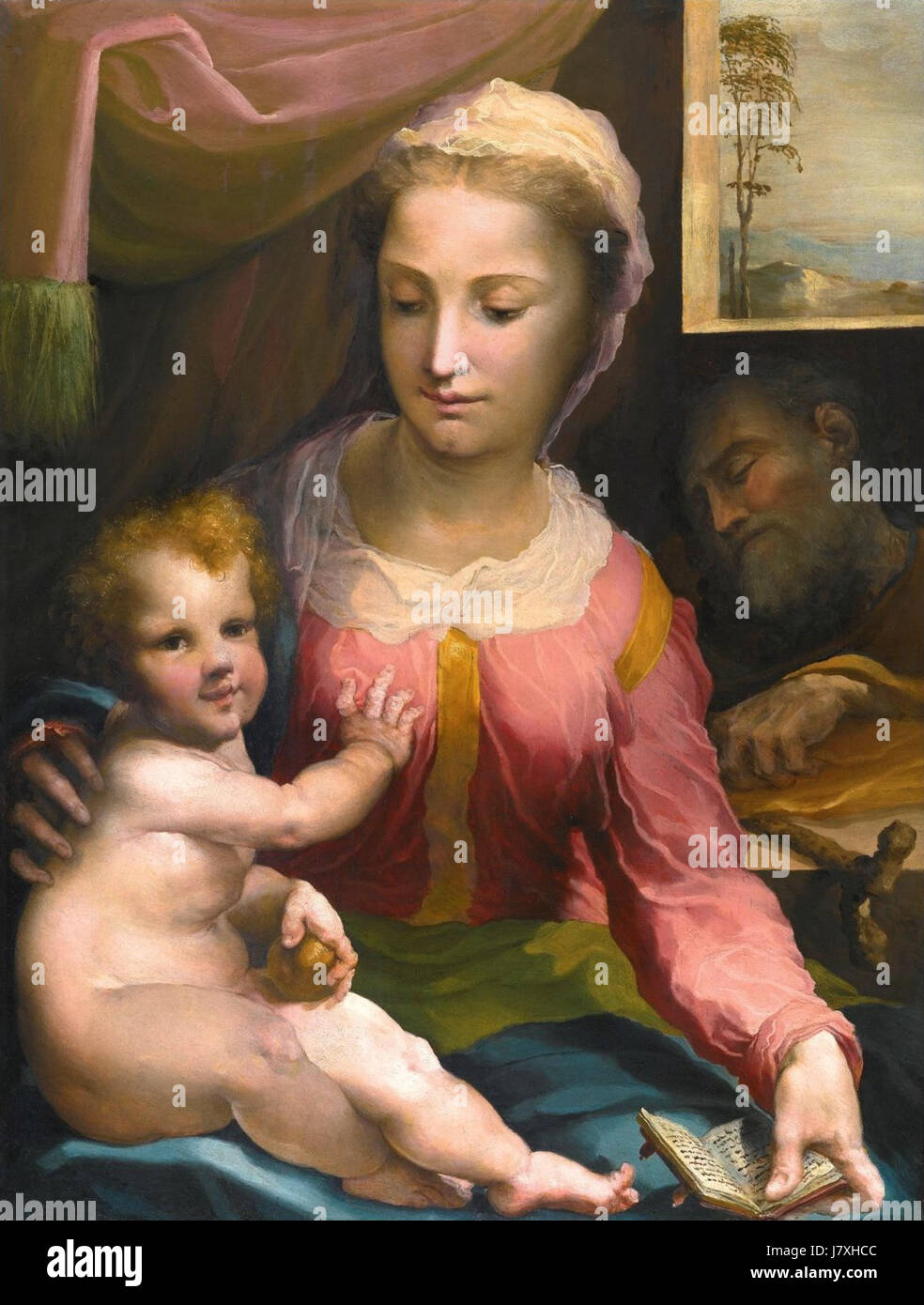 'The Holy Family' is an oil painting by Italian Renaissance artist ...