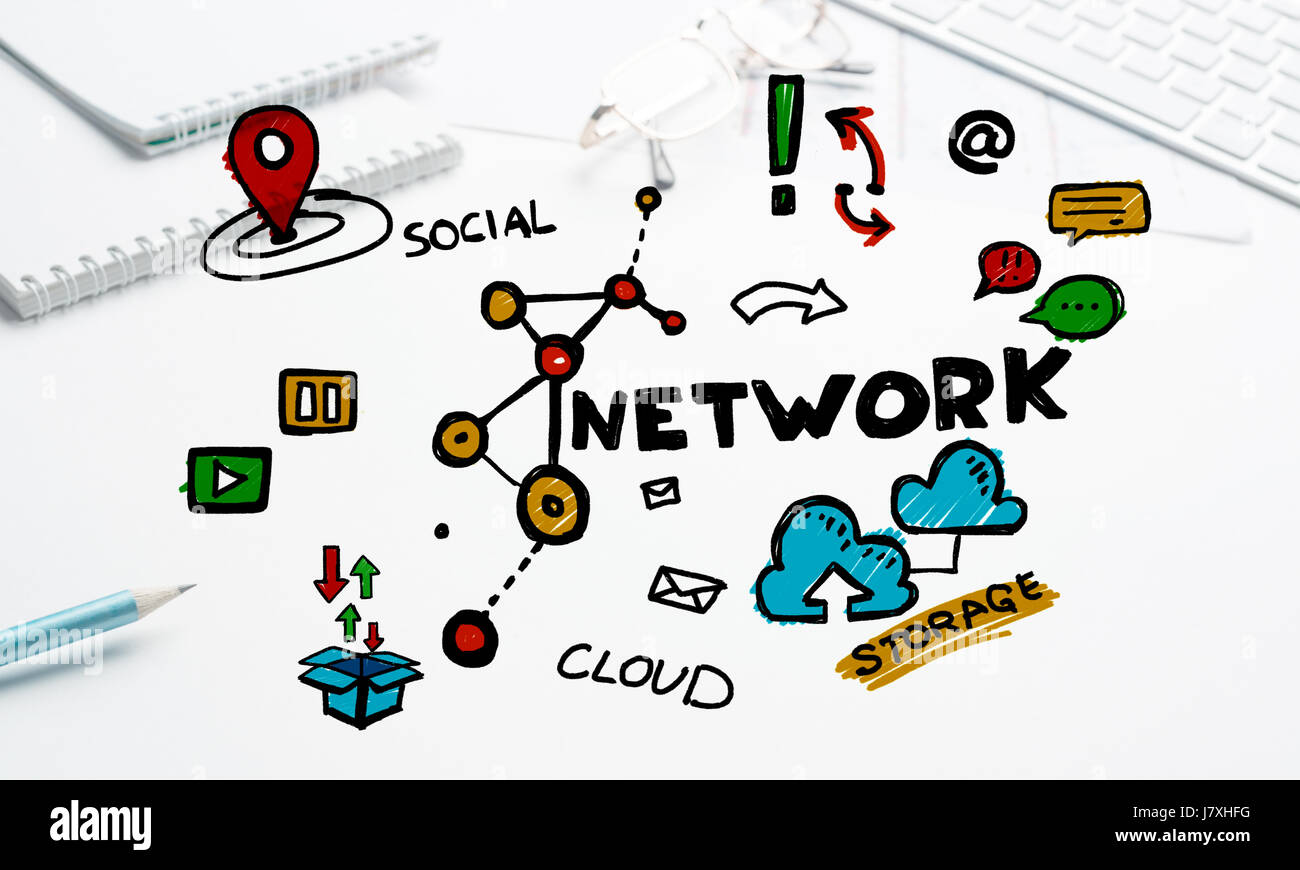 Network media background Stock Photo - Alamy