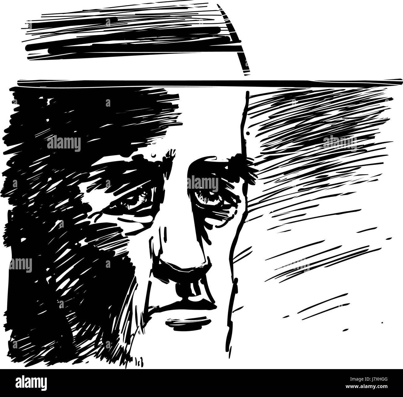 face illustration priest drawing photo picture image copy deduction ...