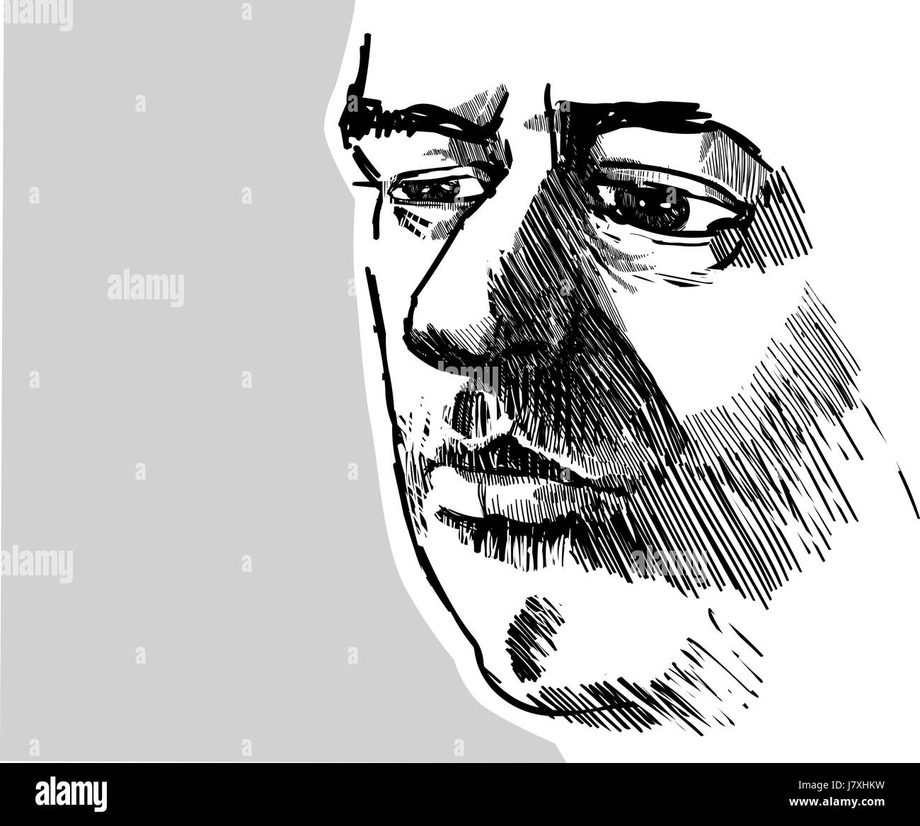 face portrait illustration drawing photo picture image copy deduction ...