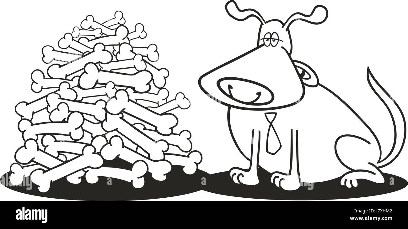 dog illustration bone cartoon rich in calories rich comics book laugh ...