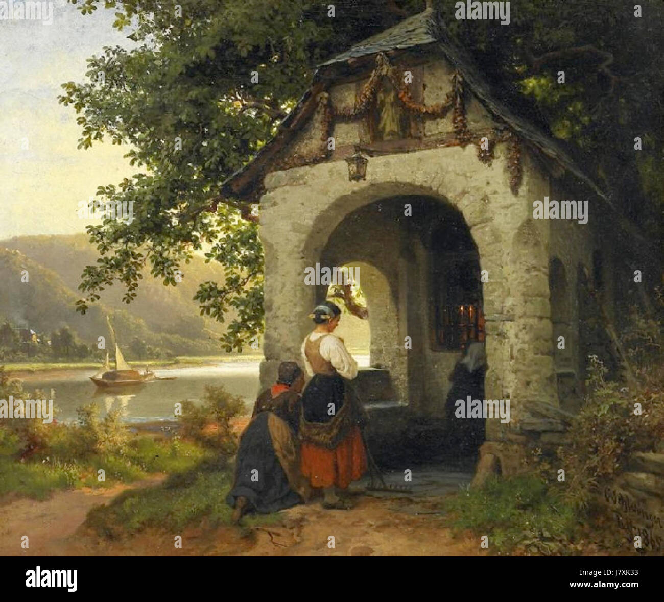 Carl Schlesinger Capelle an der Mosel 1865 Stock Photo - Alamy