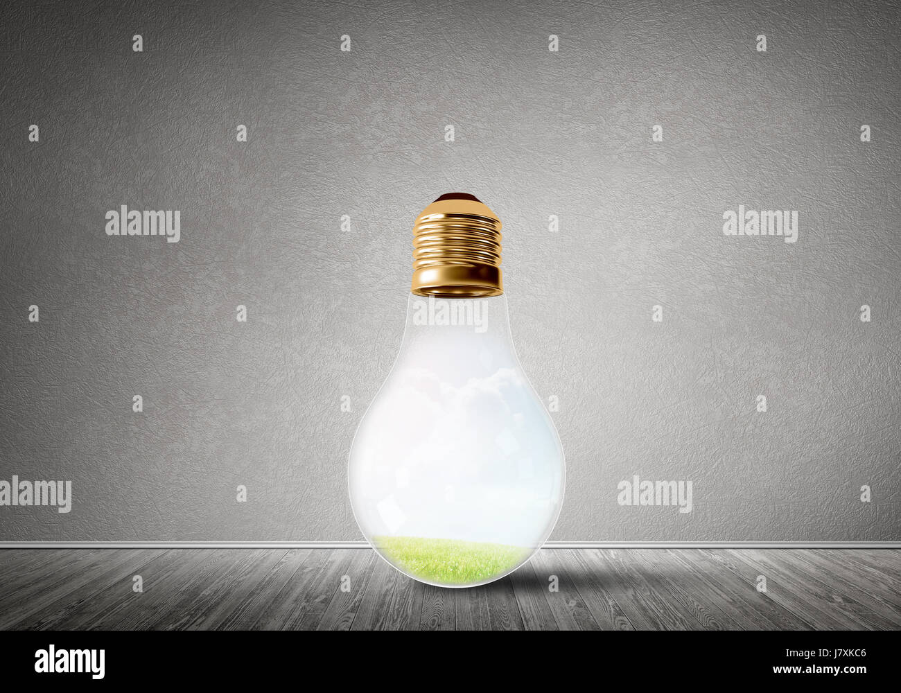 Light bulb in room Stock Photo - Alamy