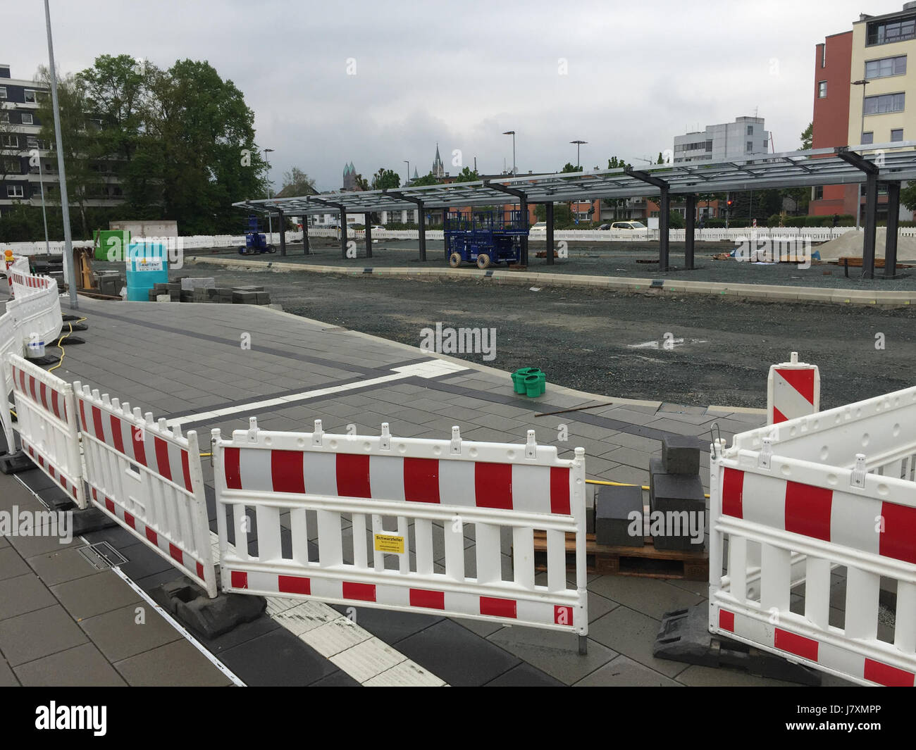 This image depicts the Busbahnhof (bus station) in Bad Homburg, Germany ...