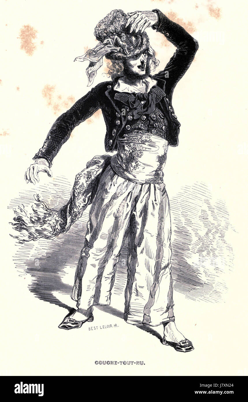 Couche tout nu Gavarni Stock Photo - Alamy