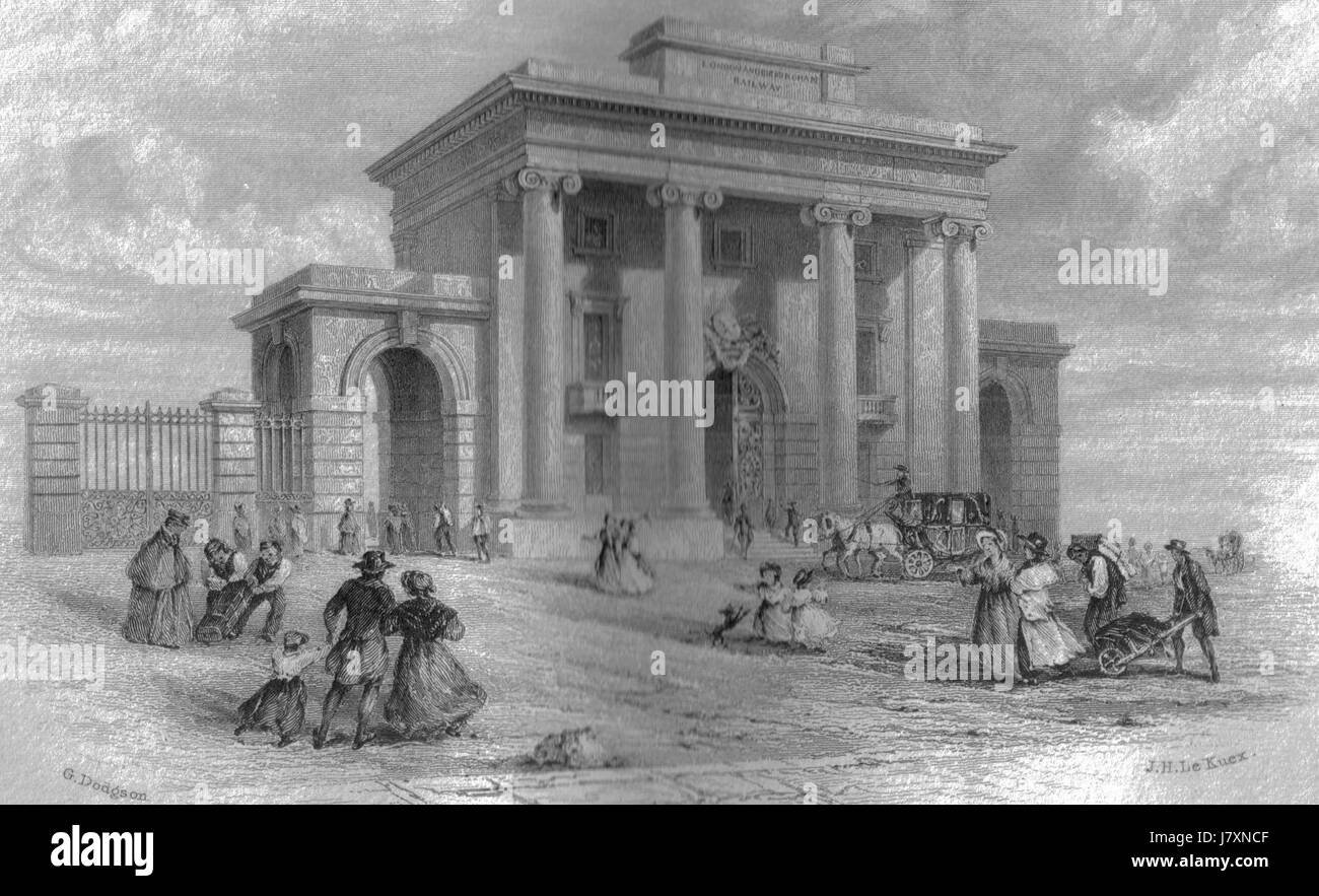 This 1838 image shows the entrance to Birmingham Station, an important ...