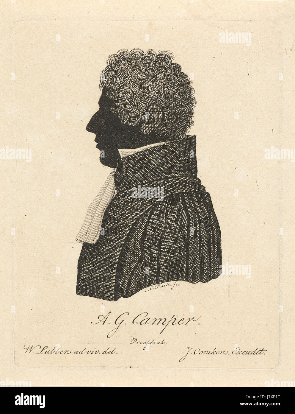 This 1814 drawing by Adriaan Gilles Camper, titled 'Profil Drawing,' is ...