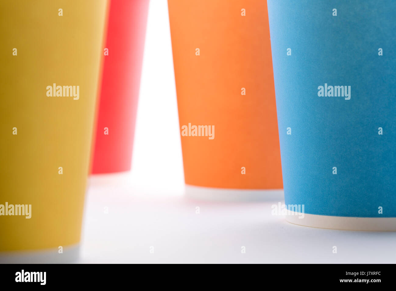 Abstract composition of colorful paper cups Stock Photo - Alamy