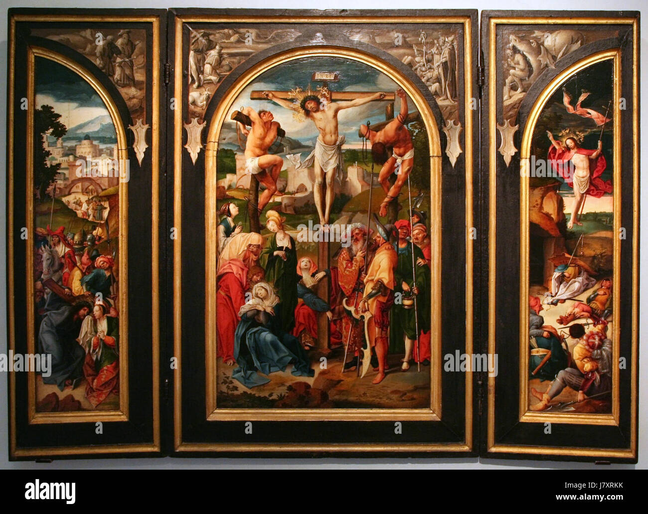 Cornelis Engebrechtsz Triptych with the Crucifixion Stock Photo - Alamy